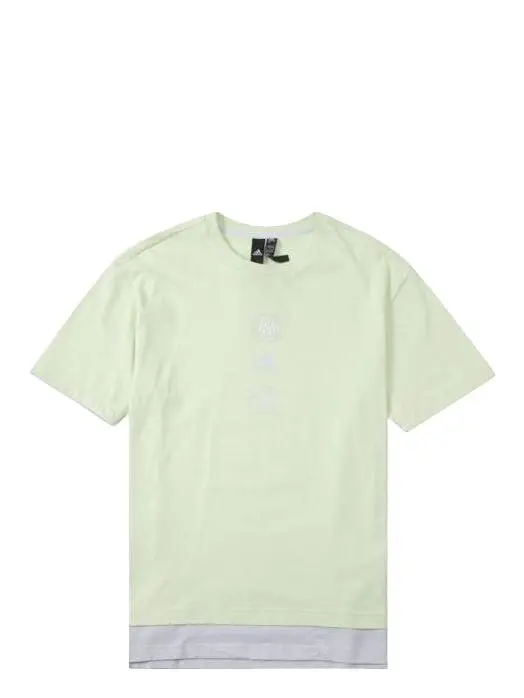 Adidas St Gfxrlx Tee Athleisure Casual Sports Round Neck Short Sleeve Orange Green - Multi-color