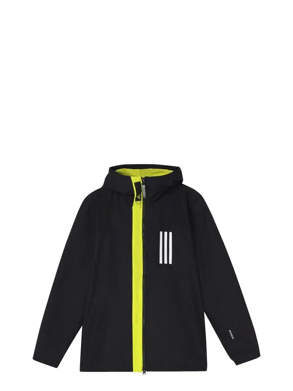 Adidas Zip Up Hooded Jacket With Logo Detail - Black