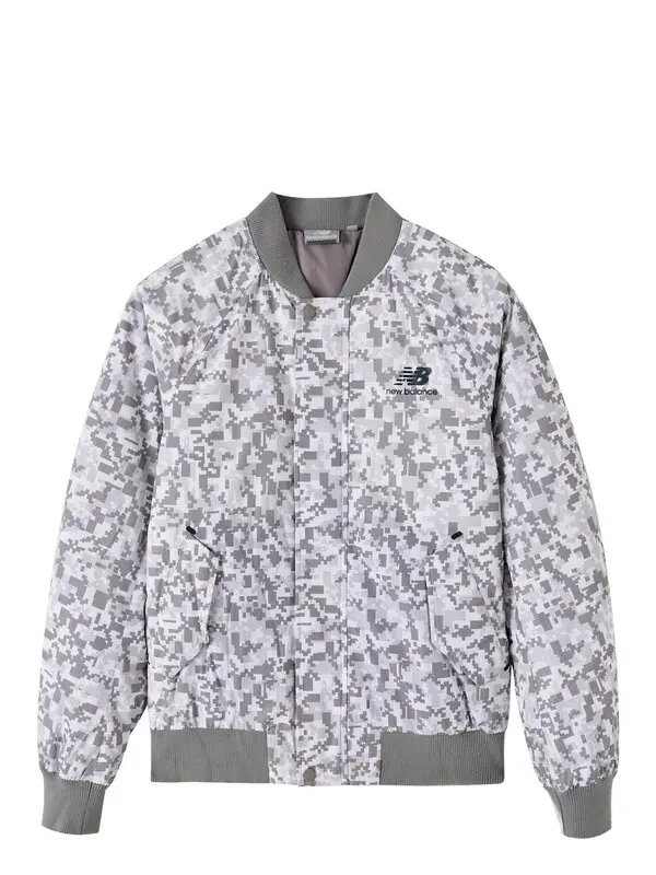 NEW BALANCE Athletic Camouflage Zip-up Jacket - White/grey