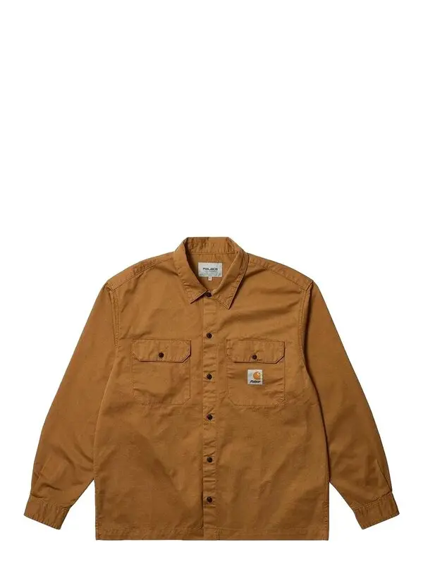 PALACE X Carhartt Wip Longsleeve Master Shirt 'hamilton - Brown