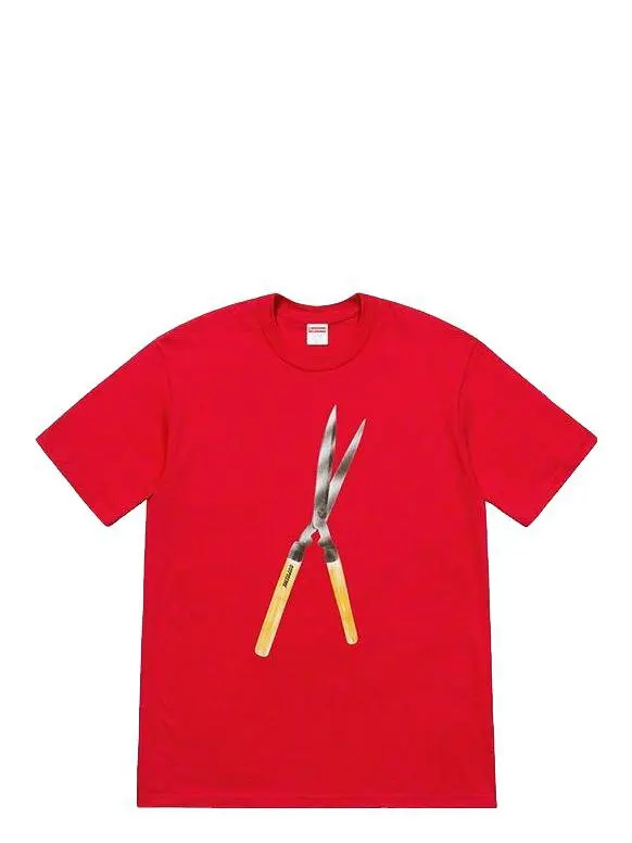 Supreme Ss19 Shears Tee Large Printing Short Sleeve - Red