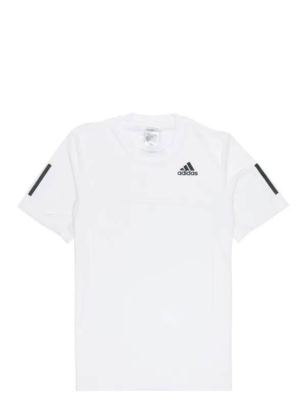 Adidas Solid Color Stripe Sports Breathable T-shirt - Multi-color