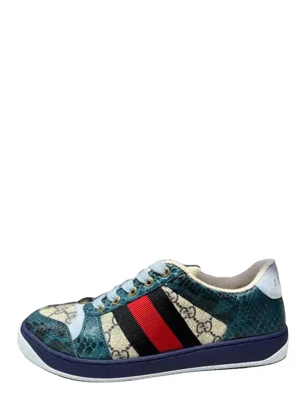 Gucci Screener Low-top Sneakers - Blue/beige/black