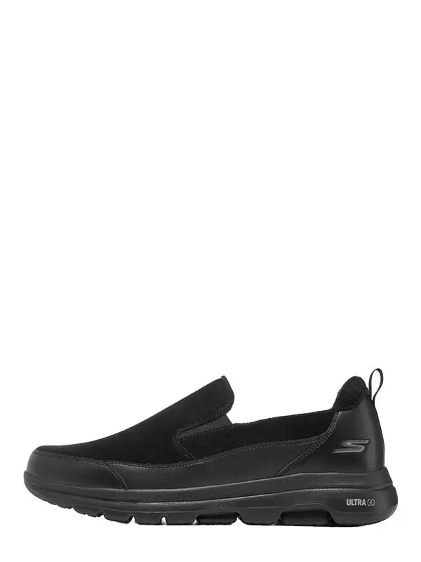Sketchers Go Walk 5 Leather Low Top Slip-on Sneakers - Black
