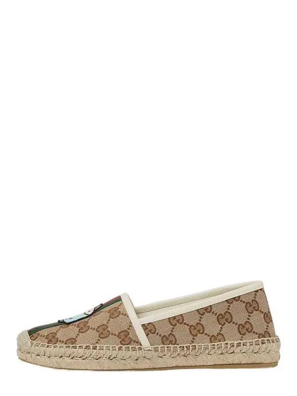 Gucci X Pikarar Appliqu Gg Espadrille Flats - Brown