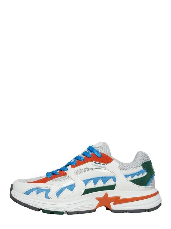 A BATHING APE Shark Sta Sneakers - White/blue/orange