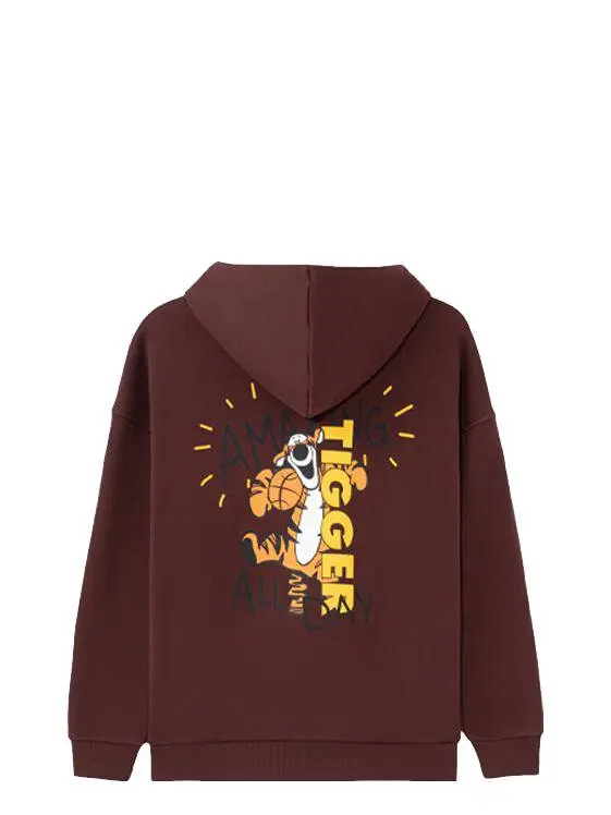 LI-NING X Disney Crossover Series Casual Loose Pullover Hoodie - Burnt Brown