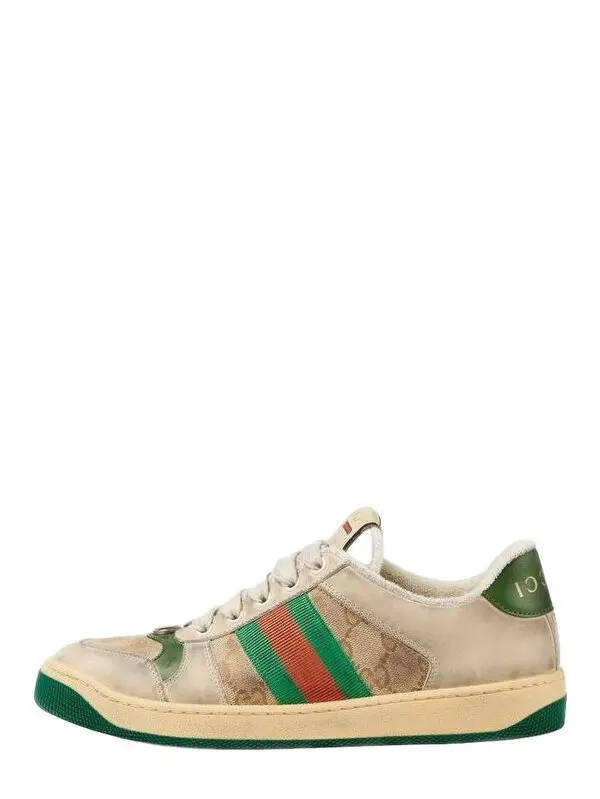 Gucci Screener Distressed Sneakers - Cream