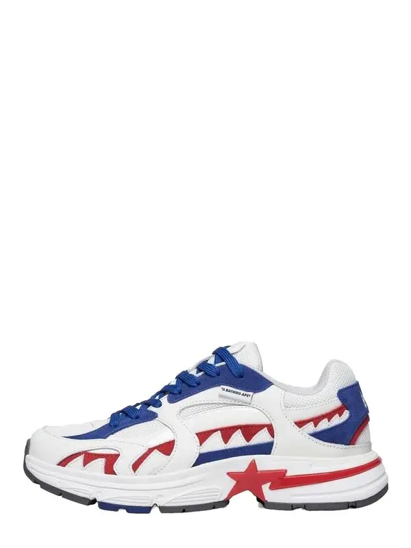 A BATHING APE Shark Sta 'uk' Sneakers - White/blue/red