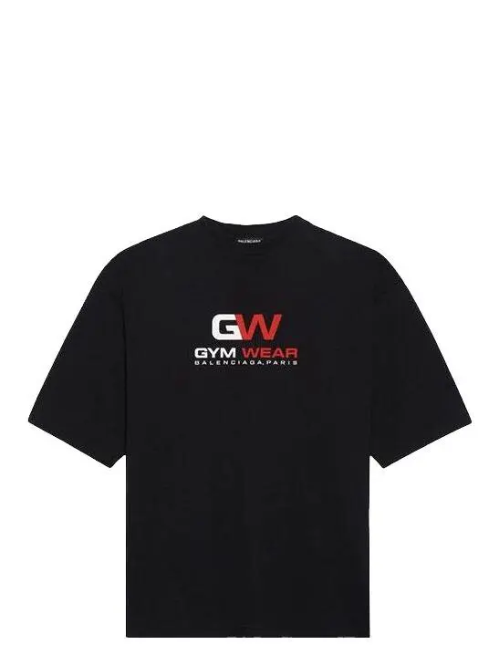 Balenciaga Gym Wear Logo Tee - Black