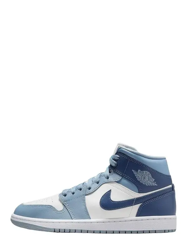 JORDAN Air 1 Mid Two-tone Blue Sneakers - Blue/white