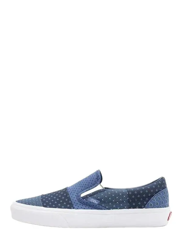 VANS Classic Slip-on "tie Print Patchwork" Casual Sneakers - Blue