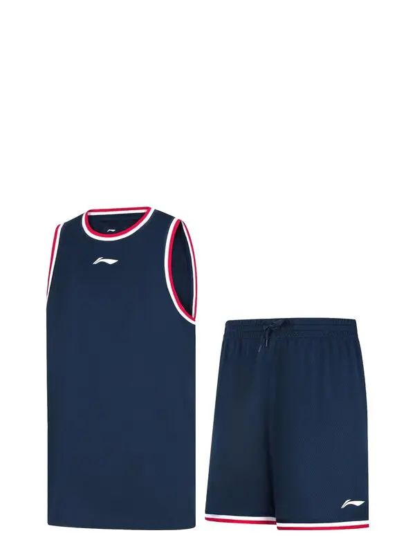 LI-NING Basketball Competition Set - Navy/white/red