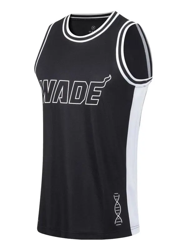 LI-NING Way Of Wade Graphic Basketball Jersey - Black/white