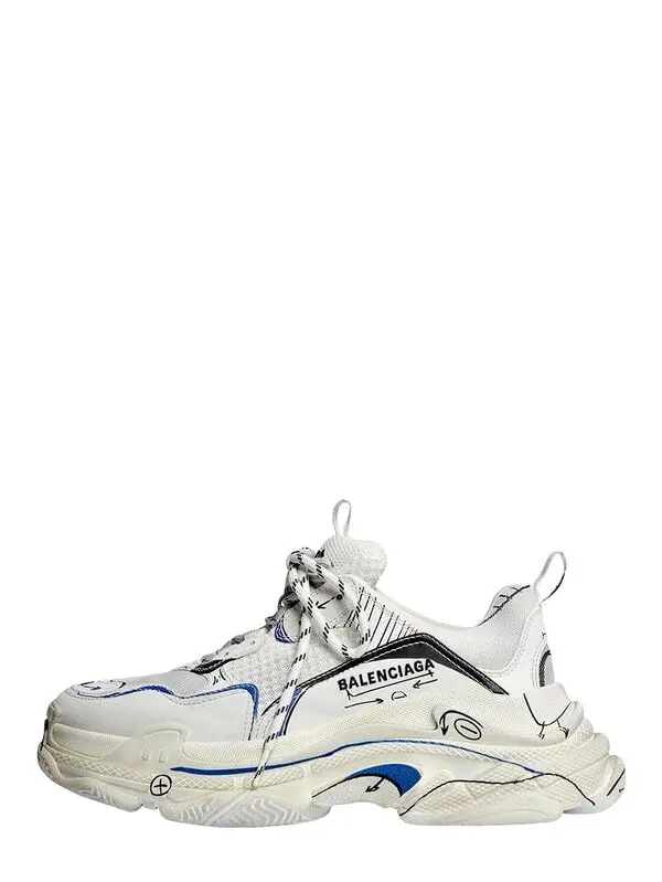 Balenciaga Triple S Sneakers - White/blue