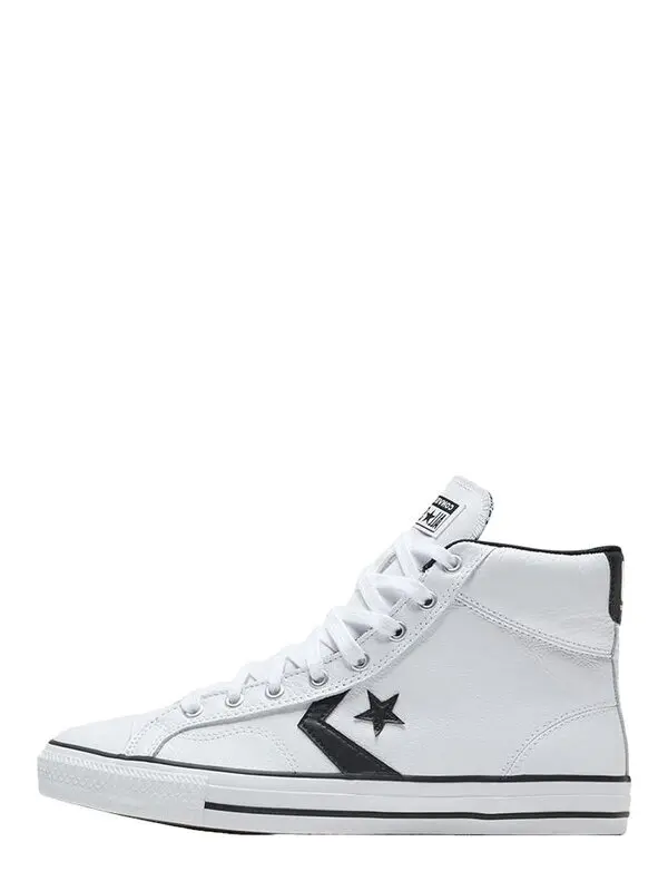 CONVERSE Star Player Leather High Top Sneakers - White/black