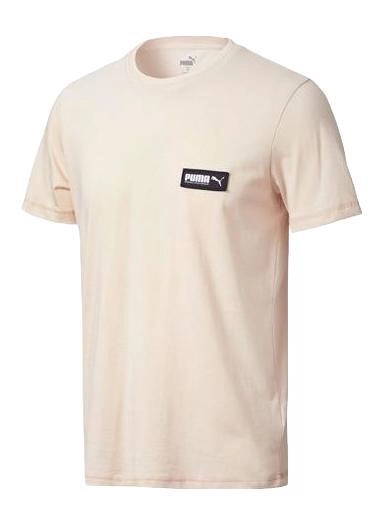 PUMA Fuslon Minimalistic Chest Alphabet Logo Label Short Sleeve - Khaki