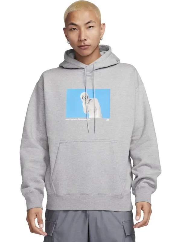 Nike Graphic Fleece Hoodie - Dark Grey Heather