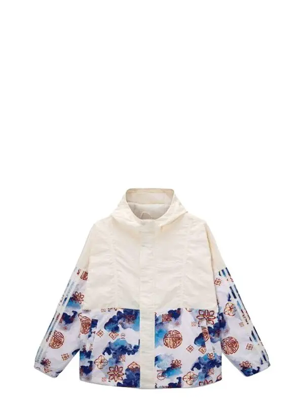 Adidas Colorblock Hooded Jacket With Graphic Print - Default Color