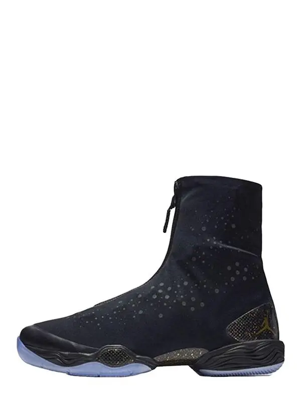 JORDAN 28 Zip Up High Top Sneakers - Black/metallic Gold/white
