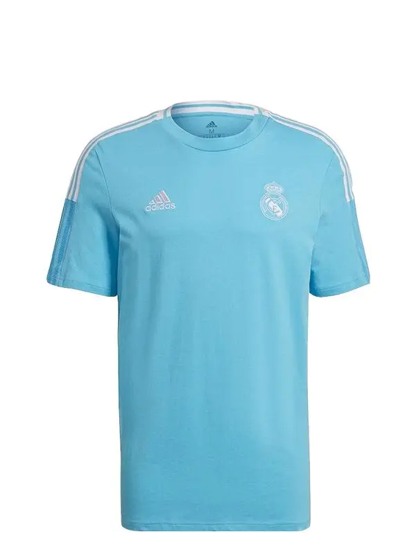 Adidas Real Madrid Football Crew-neck Short Sleeve Tee - Light Blue