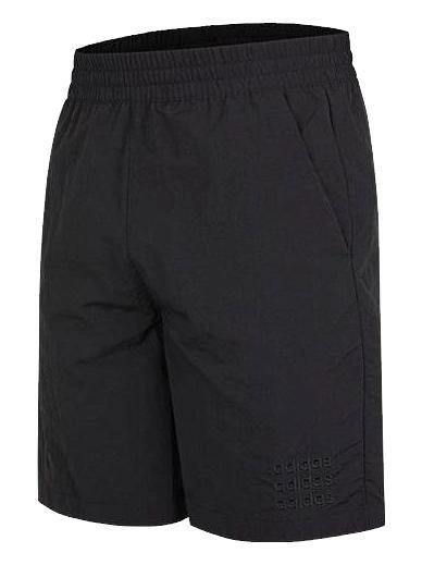 Adidas Neo Side Large Logo Athleisure Casual Sports Shorts - Black