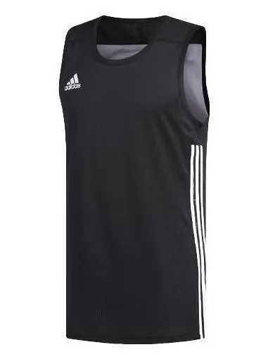 Adidas Knitted Basketball Training Vest - Black And White