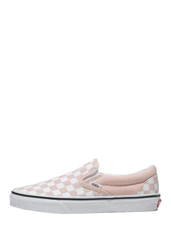VANS Classic Slip-on Checkerboard Sneakers - White/pink
