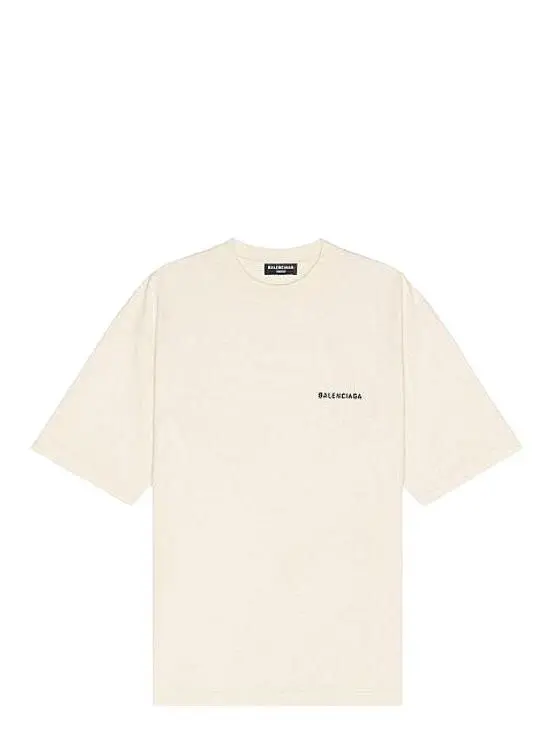 Balenciaga Logo T-shirt Medium Fit - Beige