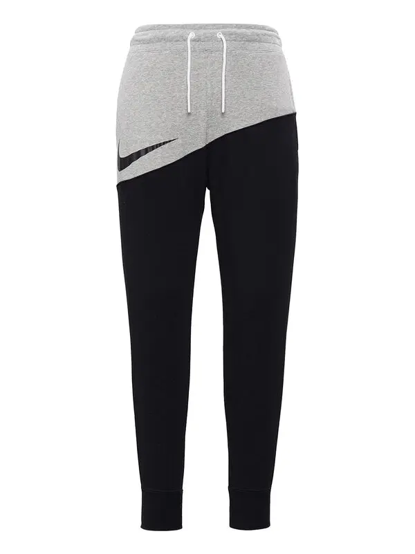 Nike Large Logo Splicing Knit Casual Sports Pants/trousers/joggers Autumn Black Gray Colorblock - Grey