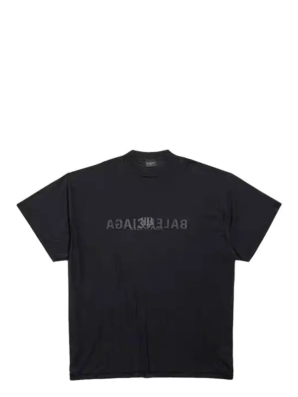 Balenciaga Ai Logo Inside Out Oversized T-shirt - Black