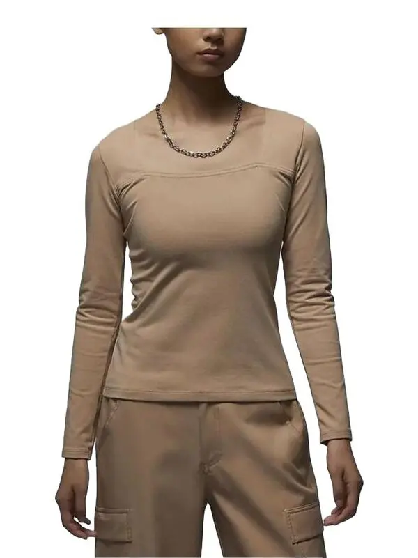 JORDAN Long Sleeve Top - Tan