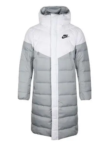 Nike Windrunner Down Fill Long Hoodie Jacket - Grey