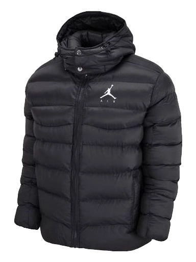 JORDAN Air Padded Hooded Zip-up Jacket - Black