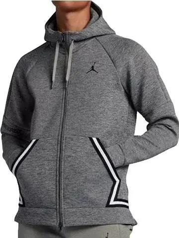 JORDAN Zip-up Hooded Jacket - Gray