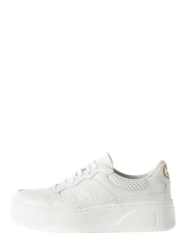 Gucci Embossed Platform Sneakers - White