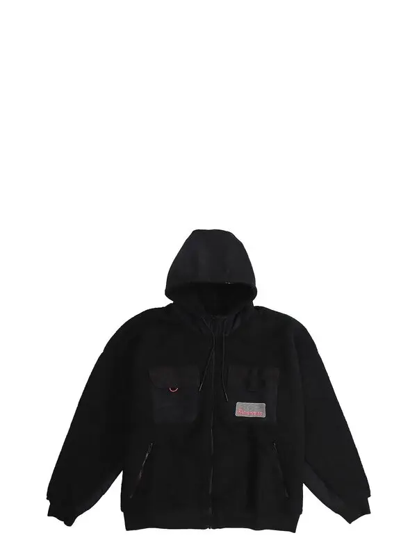 JORDAN Air Zipper Fleece Hooded Jacket - Black