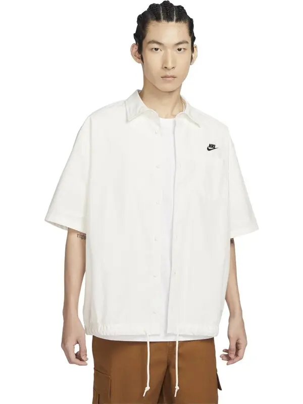 Nike Club Short Sleeve Oxford Button-down Shirt Asia Sizing 'sail - Sail/black