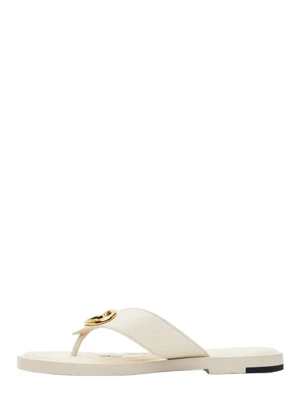 Gucci Leather Interlocking G Thong Sandals - White