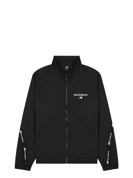 NEW BALANCE Logo Full-zip Woven Jacket - Black/white