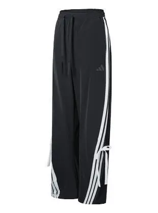 Adidas Loose Fit Track Pants With Tie Detail - Black/white