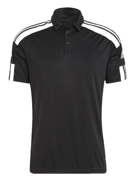 Adidas Alphabet Logo Stripe Printing Short Sleeve Black Polo Shirt - Default Color