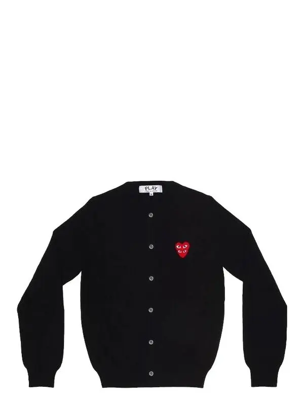 Play Comme Des Garcon Emblem Cardigan - Black