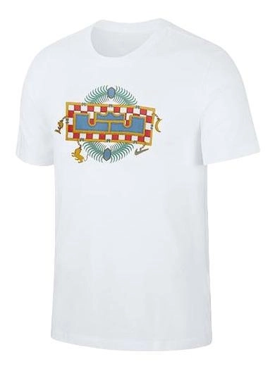 Nike Lebron Pattern Printing Round Neck Short Sleeve White - Default Color