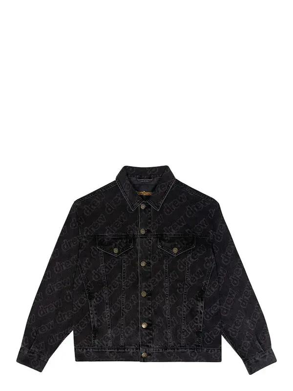 Drew House Oversized Trucker Jacket Secret Repeat - Black