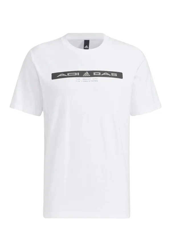 Adidas Th Refbar Tee Alphabet Pattern Printing Sports Short Sleeve White - Multi-color