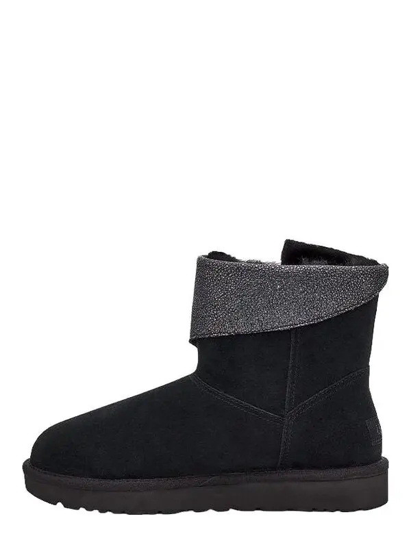 UGG Classic Caviar Zip Up Boots - Black