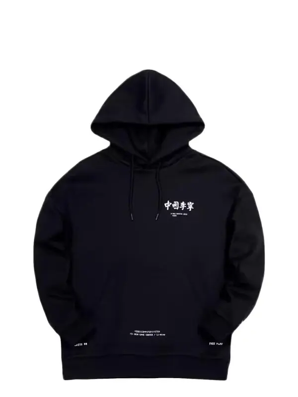 LI-NING Pullover Hoodie - Black/white/blue