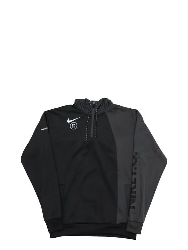 Nike Alphabet Logo Printing Zipper Reflective Hooded Drawstring Black Gray - Blackgray
