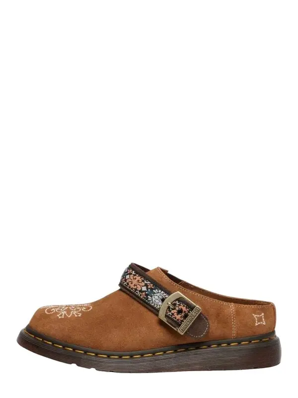 Dr. Martens Isham Suede And Jacquard Mules - Brown